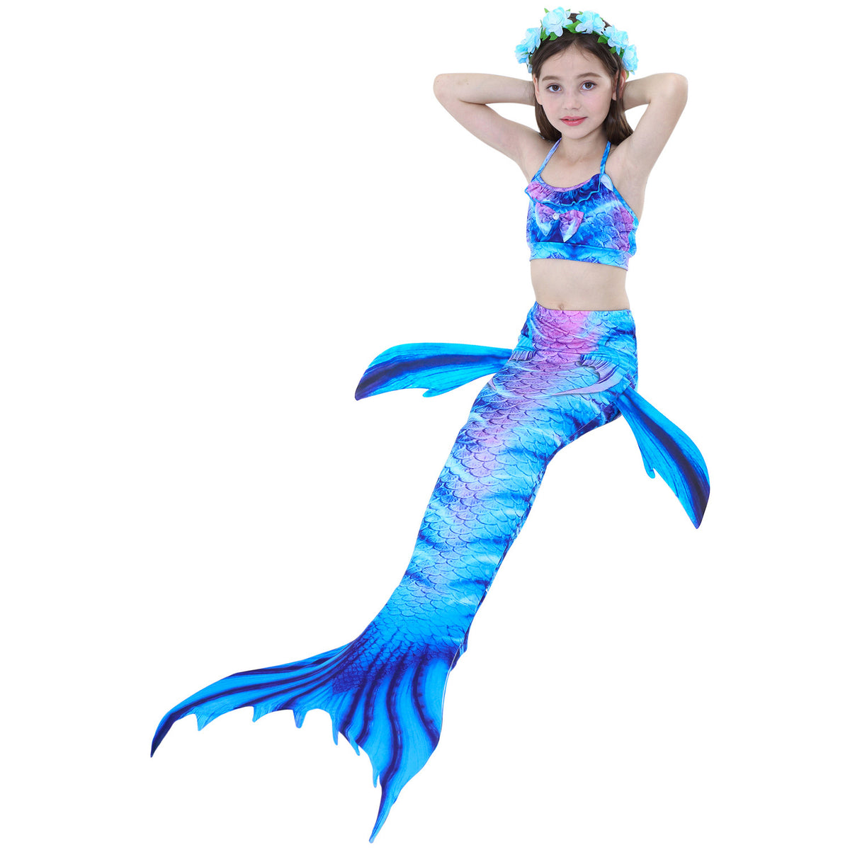 Luxury Blue Tiger Mermaid Tail And Bikini Mini Mermaid Tails Mini